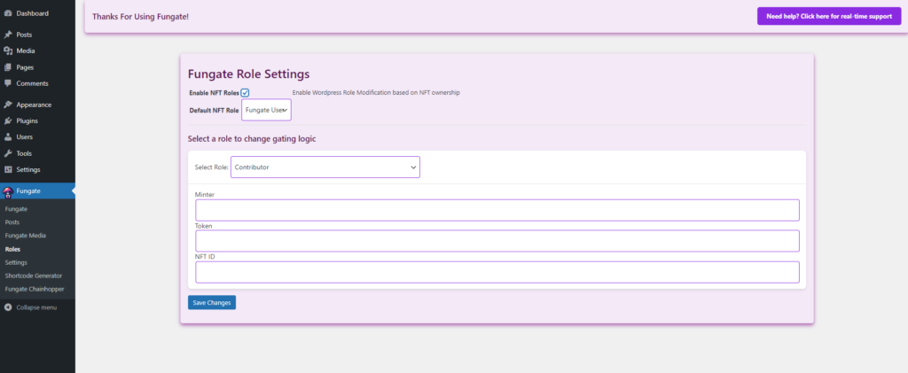 Fungate Roles – Fungate